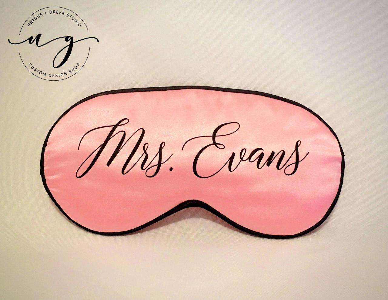 Personalized Sleep Mask | Custom Name Eye Mask | Silk Satin Mask ...